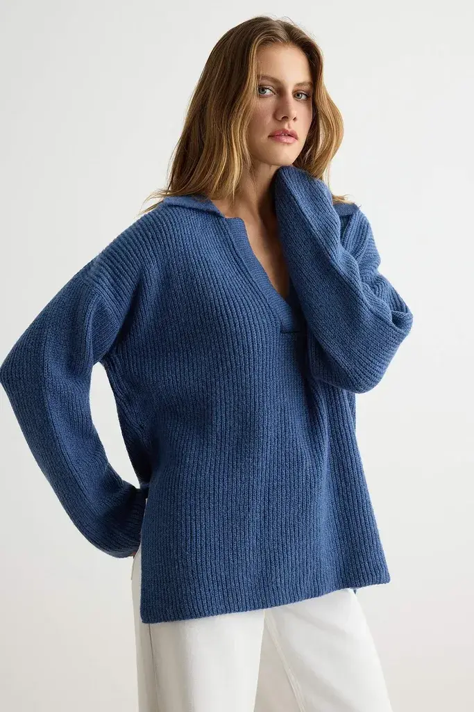Trendyol ženski duks Twoaw27Kz00048, indigo