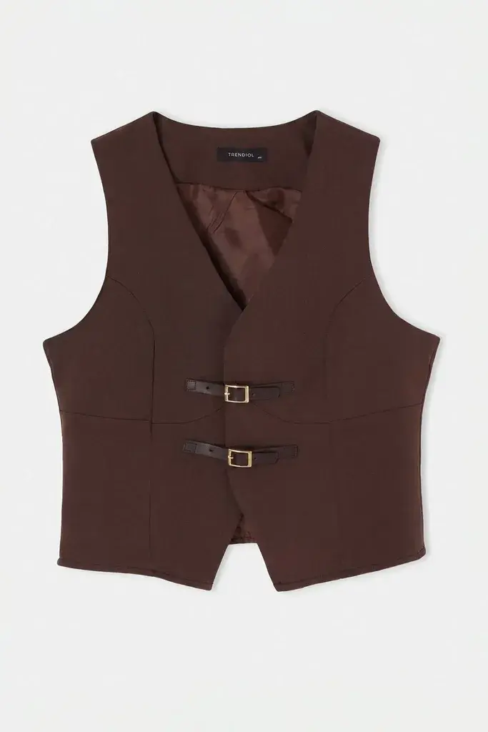 Trendyol ženski top Twoaw27Ye00008, smeđa