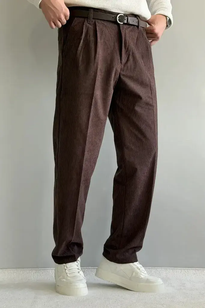 Trendyol muške pantalone Tmnaw26Pl00022, smeđa