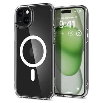 IPHONE 15 SPIGEN ULTRA HYBRID MAG ZAŠTITNA MASKA - BELA / PROVIDNA