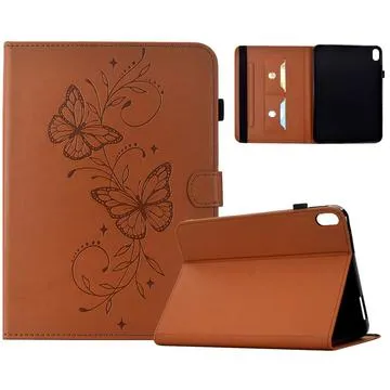 SAMSUNG GALAXY TAB S12+ BUTTERFLY SMART FOLIO CASE WITH CARD SLOTS - BROWN
