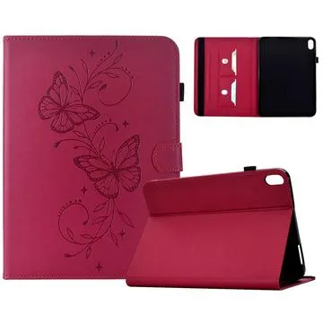 SAMSUNG GALAXY TAB S12+ BUTTERFLY SMART FOLIO CASE WITH CARD SLOTS - HOT PINK