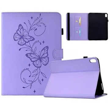 SAMSUNG GALAXY TAB S12+ BUTTERFLY SMART FOLIO CASE WITH CARD SLOTS - PURPLE