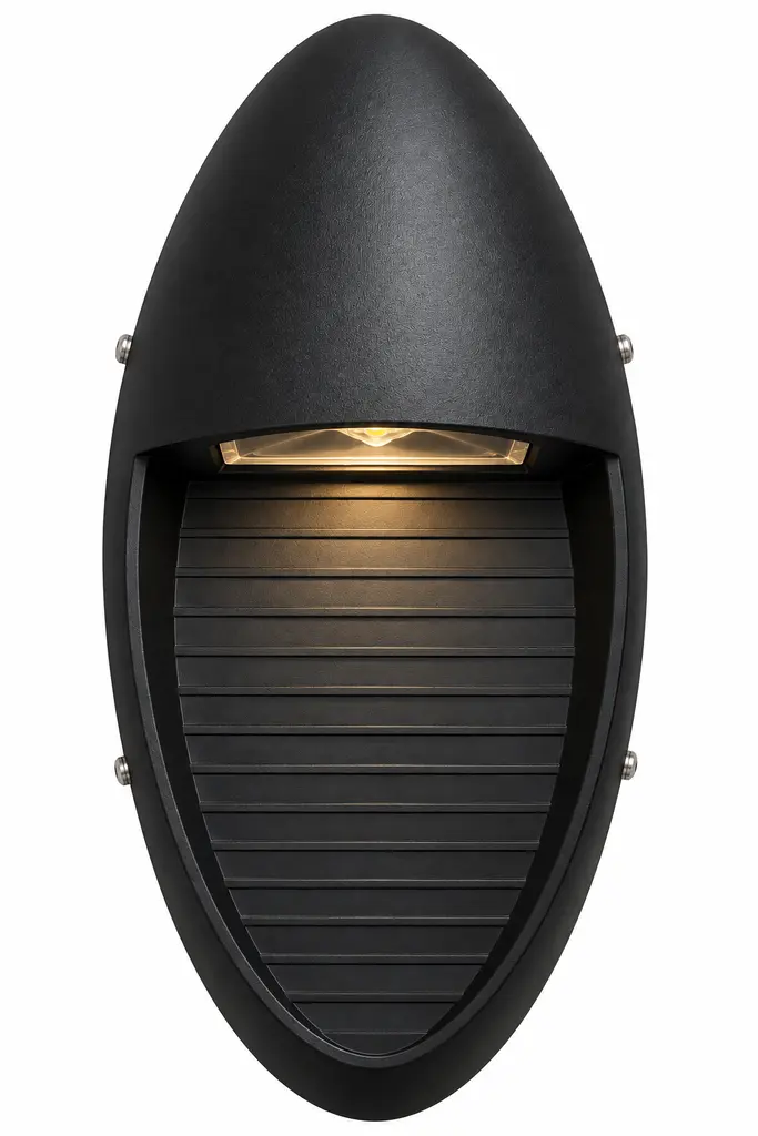 Zidna LED lampa ovalna, Crna