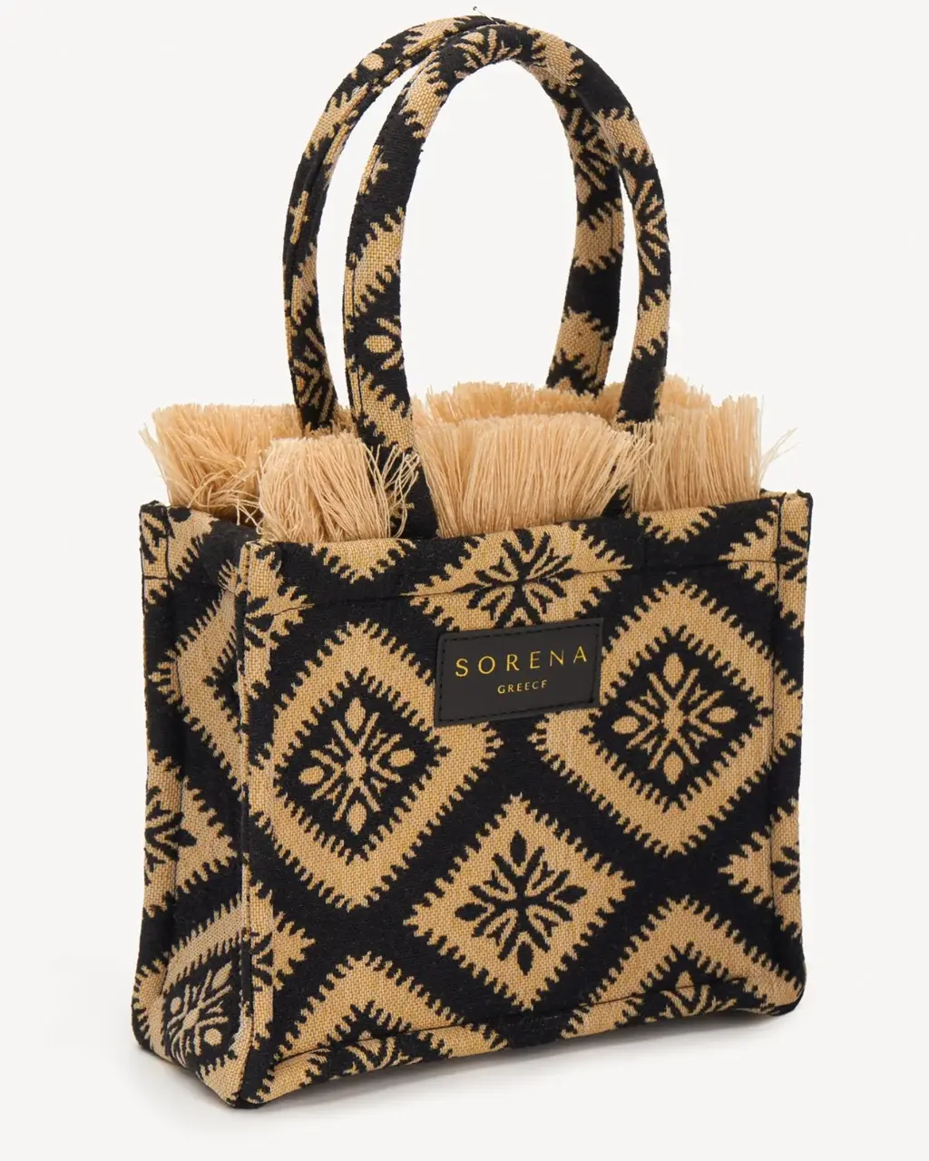 Sorena Handmade Mini torba Tote Cycladitissa, Crno-krem