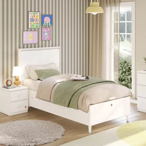 VARIA WHITE KREVET SA KUTIJOM I FLAT UZGLAVLJEM (120X200 CM)