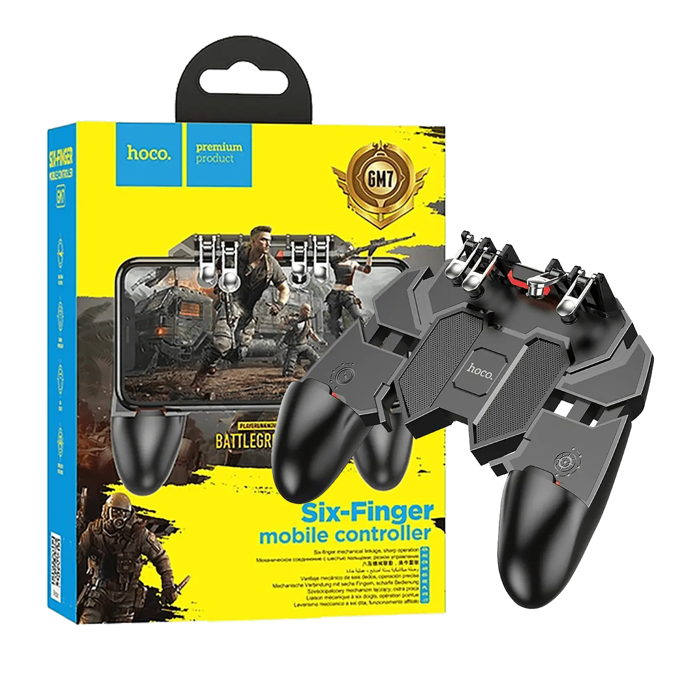 Hoco Gaming kontroler za mobilni telefon GM7 Eagle, 6 tastera, Crni