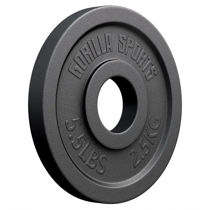 Gorilla Sports Olimpijski teg 2.5 kg, Crni
