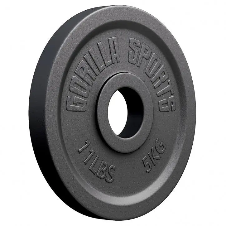 Gorilla Sports Olimpijski teg 5 kg, Crni