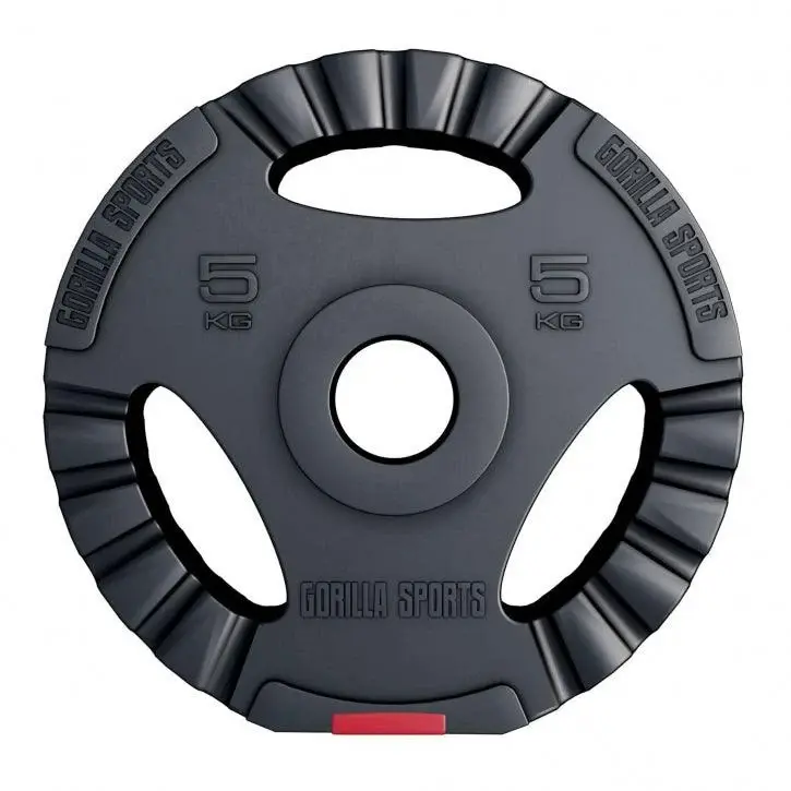 Gorilla Sports Olimpijski teg 5 kg, 50/51 mm, Crni