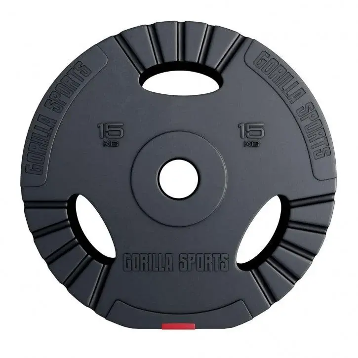 Gorilla Sports Olimpijski teg 15 kg, 50/51 mm, Crni