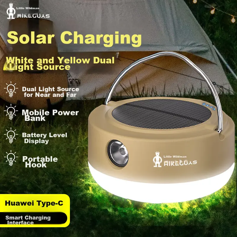 Xiaoyeren Solarna Lampa za kampovanje, 18650