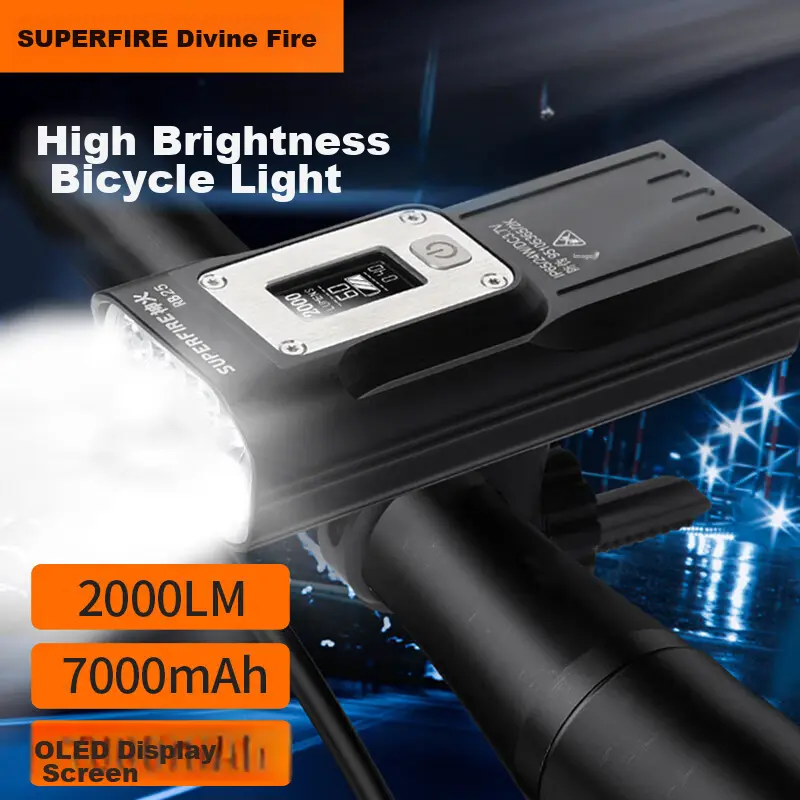 Supfire Prednje svetlo za bicikl RB25, 7000mAh