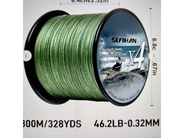 Upredena struna 300m 0,32mm - trava zelena