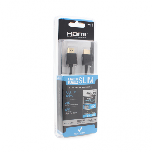 Kabl 1.4V HDMI Slim Bakarni 1.5M Jwd