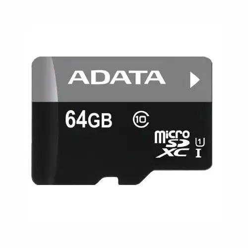 Micro SD Card 64GB Adata + SD Adapter AUSDX64GUICL10A1-RA1/ Class 10