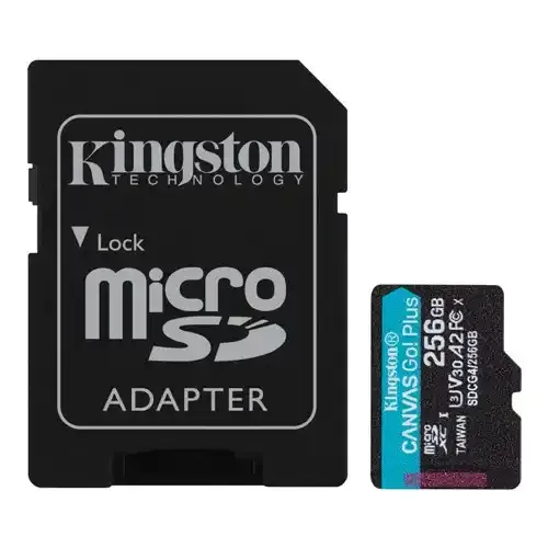 Micro SD Card 256GB Kingston+Sd Adapter SDCG4/256GB - 200/160 Mb/S