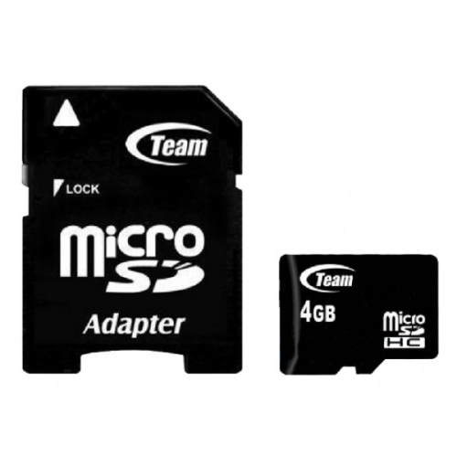 Teamgroup Micro Sdhc 4GB Class 10+SD Adapter TUSDH4GCL1003