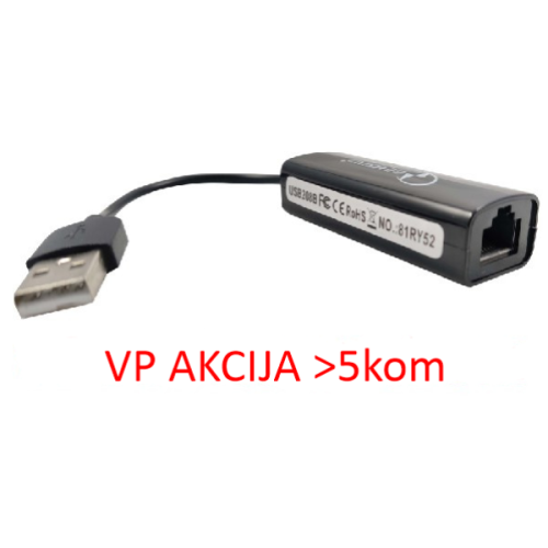 NIC-U6** Gembird USB 2.0 TO Fast Ethernet LAN Adapter 10/100 White, Mrezna Kartica (399)