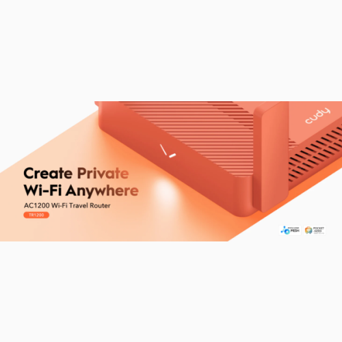 Cudy TR1200,AC1200 WI-FI Mini Vpn Router,Usb 2.0, 867 Mbps + 300 Mbps WI-FI