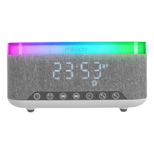 Zvučnik Mikado MD-W8 1200MAH, 10W Lampa/Alarm/Wireless Punjač/Sivi