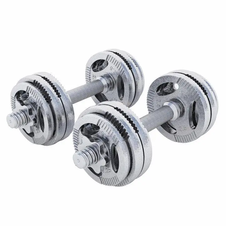 Gorilla Sports Set tegova. 2 komada, 30 kg, Srebrni