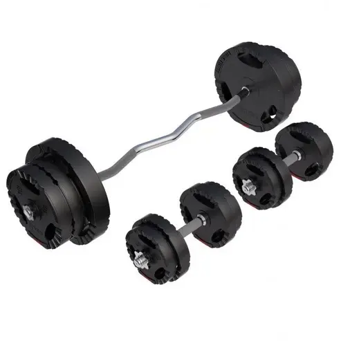 Gorilla Sports Set tegova 70 kg, 14 komada, Crni