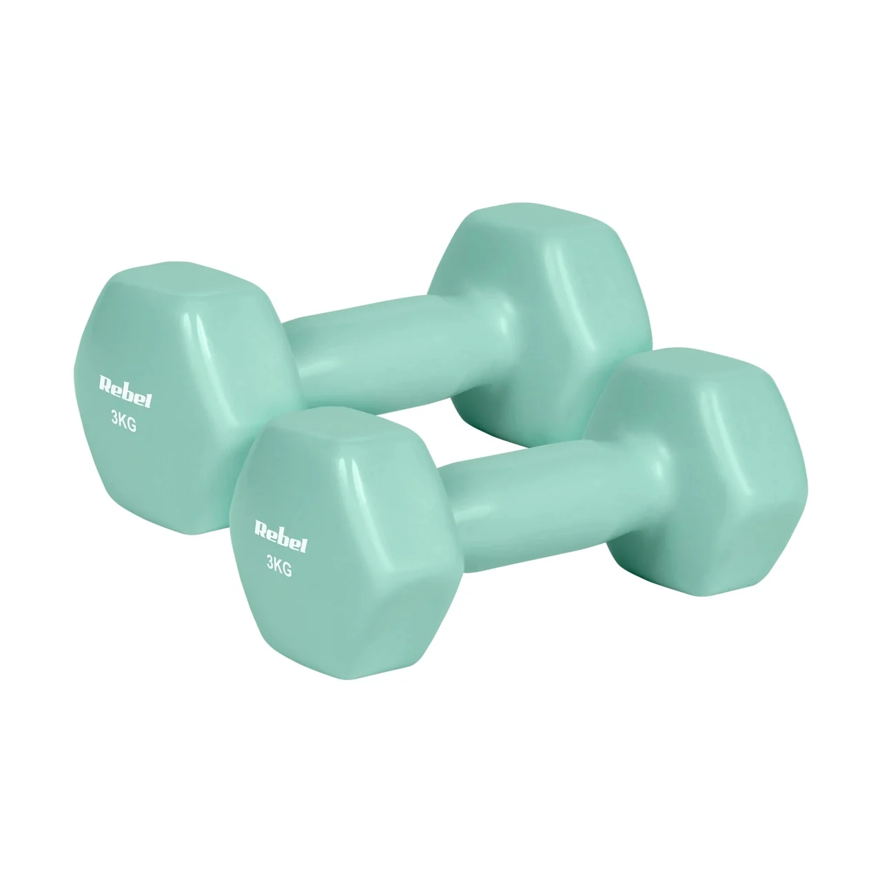 REBEL ACTIVE Bučice tegovi za ruke HEX liveni vinilni par 2x3kg RBA-2340-3
