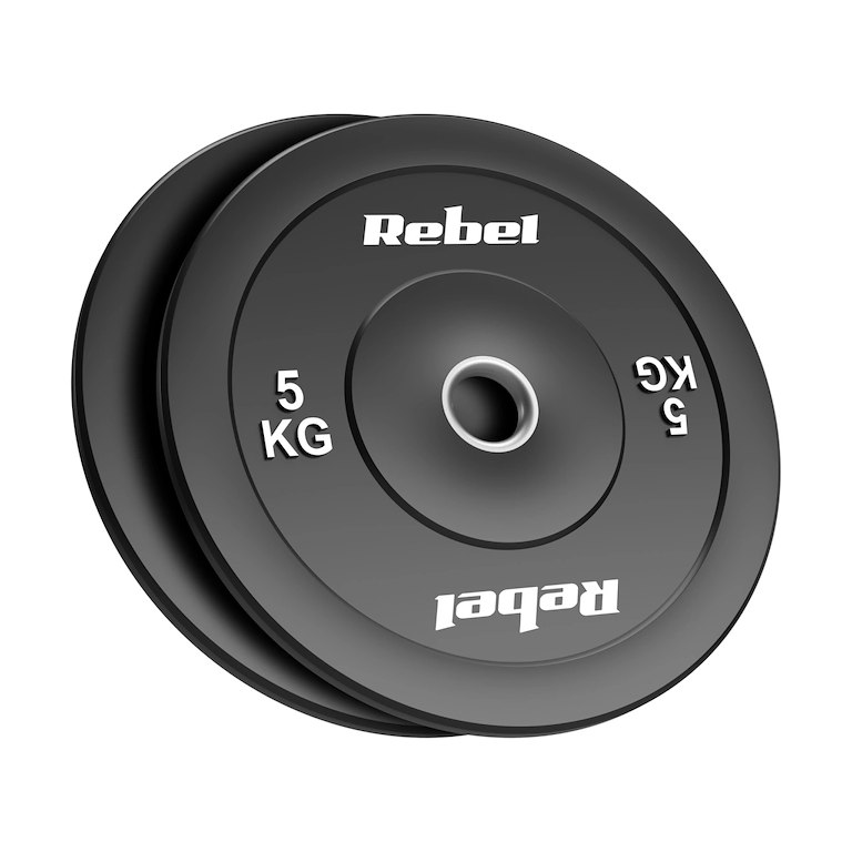 REBEL ACTIVE Olimpijski tegovi BUMPER gumirani 2x5kg za šipku 51mm RBA-2144-05