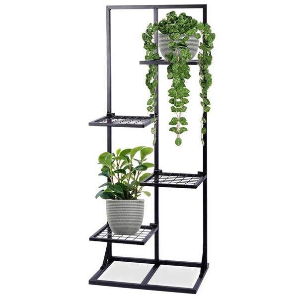 Vilde Metalni stalak za cveće 102cm crni sa 4 nivoa 569621