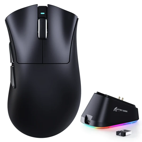 Bežični gaming miš Attack Shark V3Pro PAW3311/25000 DPI/Omron Switches/Black + Charging Dock