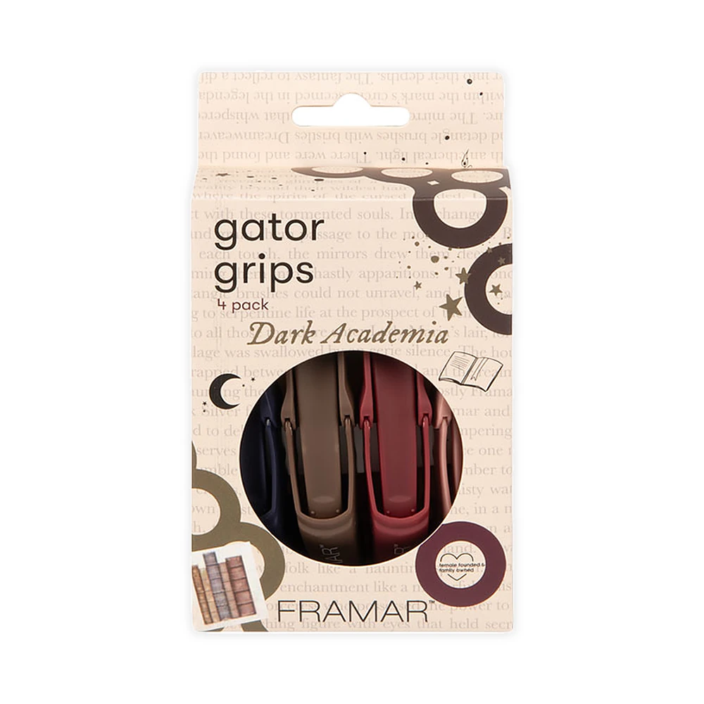 Framar Gator Grips Hair Clips Dark Academia