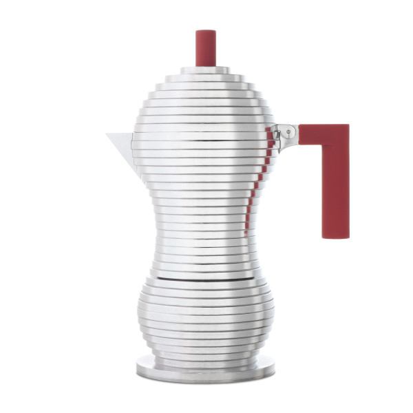 Illy Alessi Pulcina Moka Pot 3 Cups Crveni