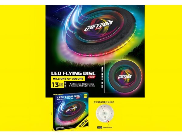 Leteći disk sa LED osvetljenjem i USB punjenjem