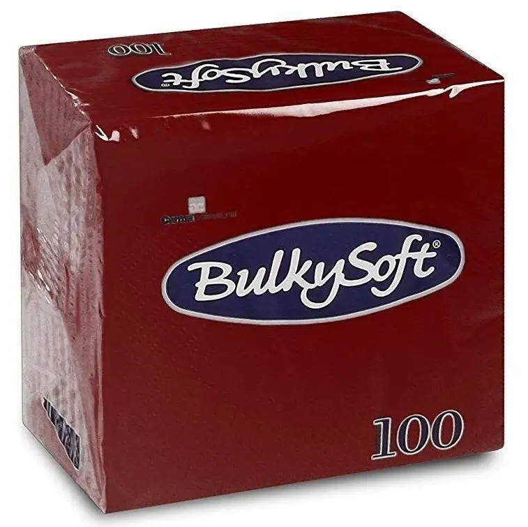 Bulkysoft Set salveta, 100 komada, 24x24 cm, Dvoslojni, Bordo