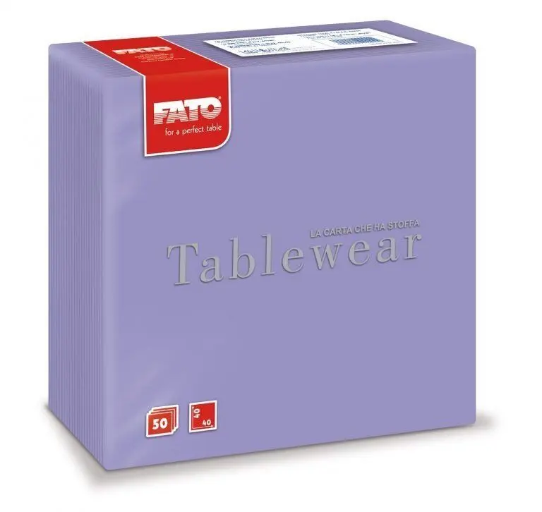 Fato Set salveta, 50 komada, 40x40 cm, Jednoslojna, Lavanda