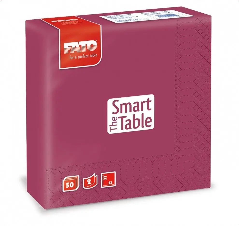 Fato Set salveta, 50 komada, 33x33 cm, Dvoslojni, Bordo