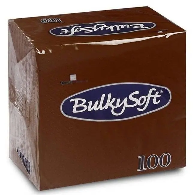Bulkysoft Set salveta, 100 komada, 24x24 cm, Dvoslojni, Braon