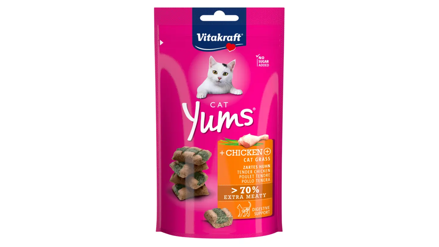 VITAKRAFT Poslastica za mačke Cat Yums+ piletina i mačja trava 40g