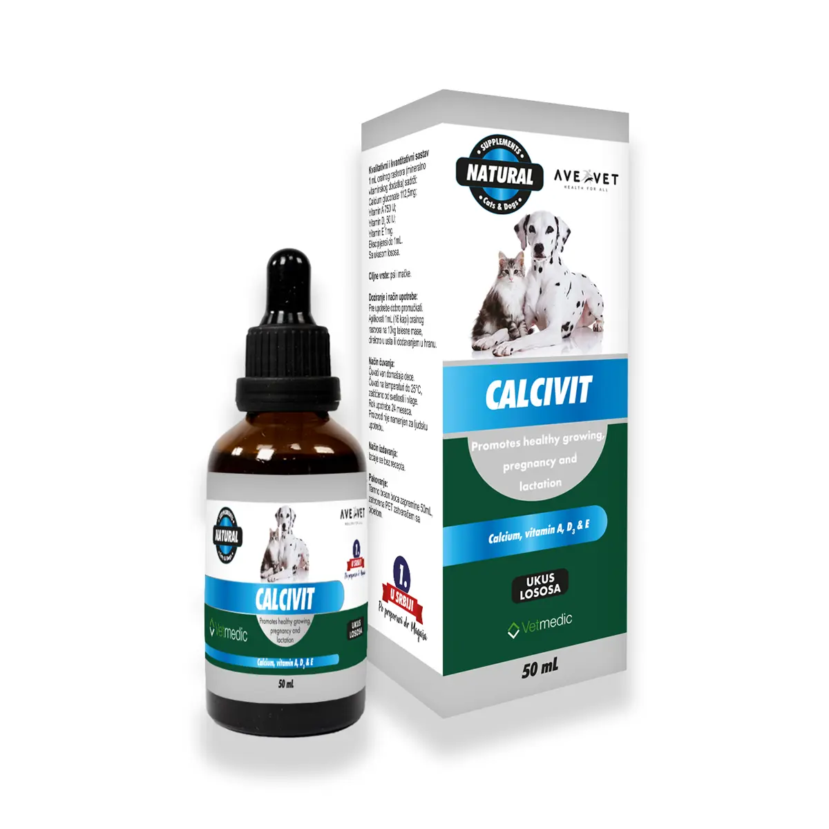AVE&VET Oralni rastvor za pse i mačke Calcivit 50ml