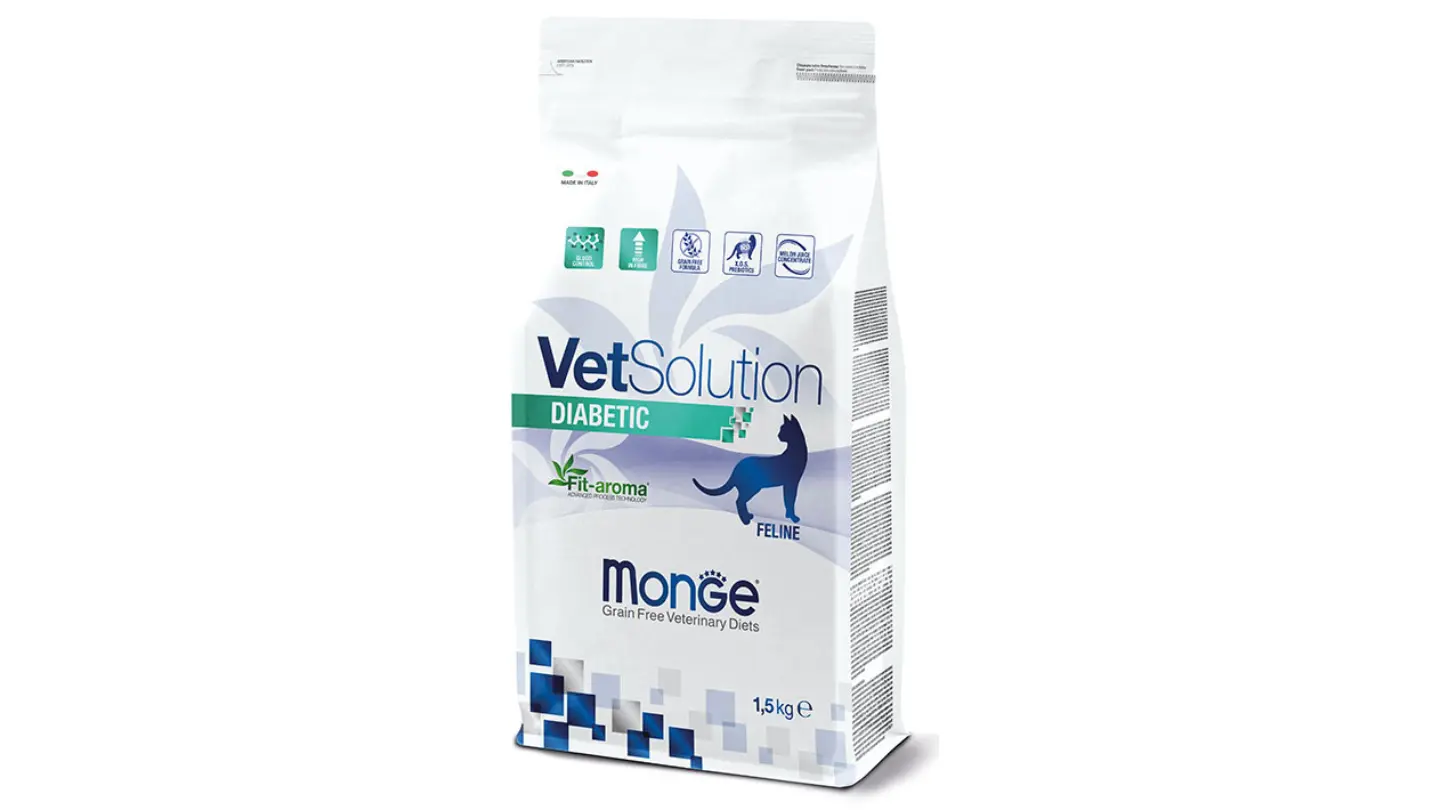 MONGE VETSOLUTION Medicinska hrana za mačke bez žitarica Diabetic 1.5kg