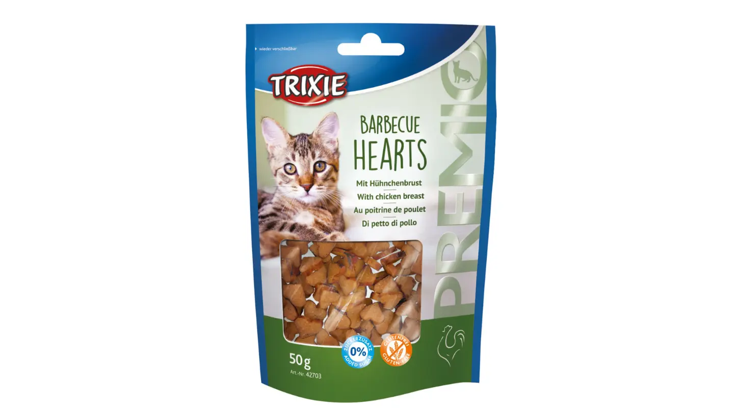 TRIXIE Poslastica za mačke Chicken Barbecue Hearts 50g