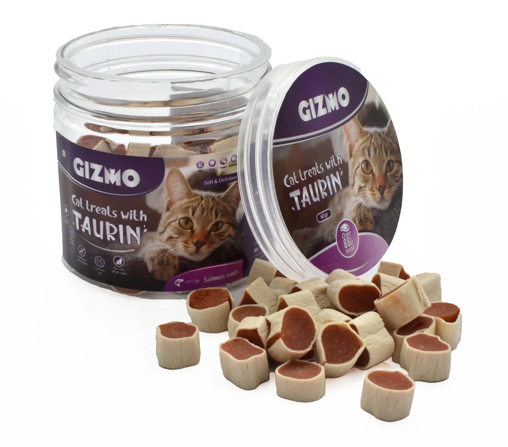 GIZMO Poslastica za mačke Taurin Salmon Sushi 60g