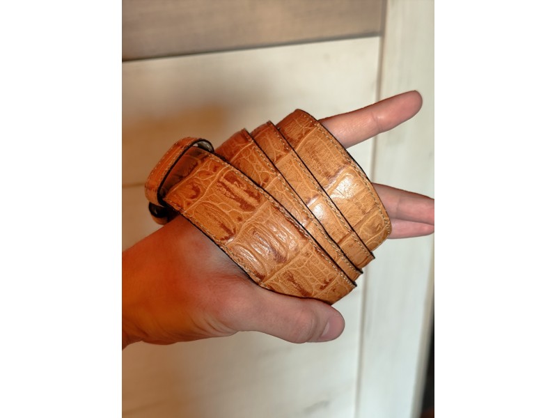 RETKO Vintage svetlo braon konjak kroko kais Italy