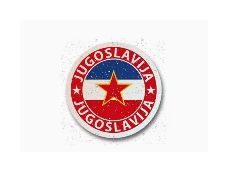 Okrugla nalepnica – zastava Jugoslavije 5 x 5 cm