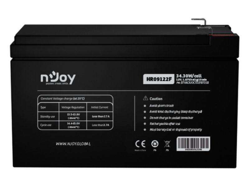NJOY HR09122F BATERIJA ZA UPS 12V 38.31W/CELL (BTVACIUOCTD2FBT01B)
