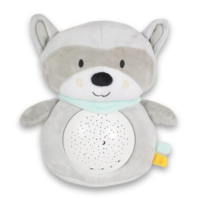 Moni Toys Noćna lampa i projektor sa belom bukom Snuggly Raccoon