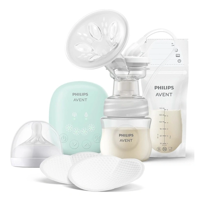Avent Električna pumpica za izmazanje Essential + 5 kesica za mleko + 4 tuferi za grudi SCD323/20