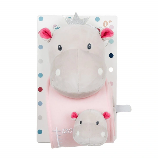 Bebi plišani rastimetar Hippo Pink
