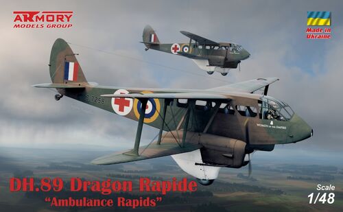 NEW! Armory Models Group 48015 de Havilland DH.89 Dragon Rapide - Short-Haul Airliner Ambulance Rapids